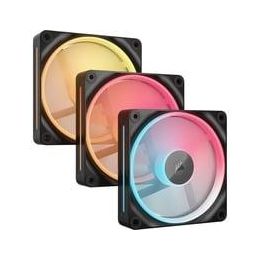 Corsair iCUE LINK LX120-R RGB Reverse, Geh&auml;usel&uuml;fter schwarz, 3er Pack, 120 mm