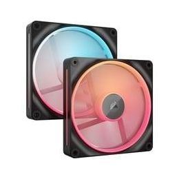 Corsair iCUE LINK LX140-R RGB PWM Reverse, Geh&auml;usel&uuml;fter schwarz, 2er Pack, 140 mm