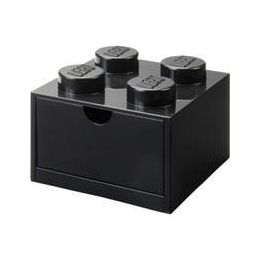 LEGO Schreibtischschublade 4 , Aufbewahrungsbox schwarz, Noppen