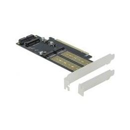 Delock PCIe x16 Karte > 1 x M.2 Key B + 1 x NVMe M.2 Key M + 1 x mSATA, Schnittstellenkarte