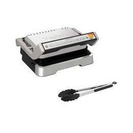 Tefal OptiGrill 2in1 GC773D, Kontaktgrill edelstahl, 2.100 Watt, mit Grillzange