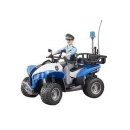 Bruder Polizei-Quad mit Polizist und Ausstattung, Modellfahrzeug blau/wei&szlig;