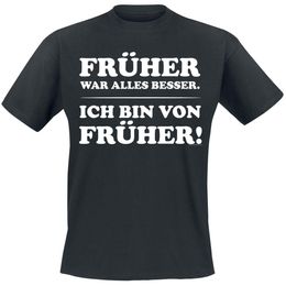 Spr&uuml;che Fr&uuml;her war alles besser - Ich bin von fr&uuml;her! T-Shirt schwarz in 3XL Gildan Softstyle 64000