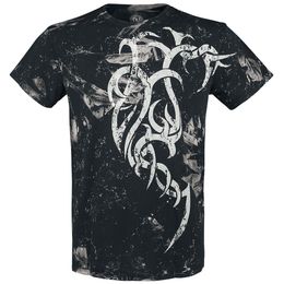 Outer Vision Marble Tattoo T-Shirt schwarz wei&szlig; in 4XL 0874-OV_Marble Tattoo
