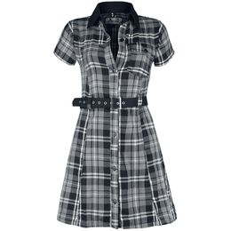 Poizen Industries Adelaide Dress Kurzes Kleid schwarz grau wei&szlig; in XS Adelaide Dress Ladies Grey Check