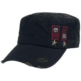 Rock Rebel by EMP Schwarze Army-Cap mit Print, Aufn&auml;hern und Nieten Cap schwarz M223739