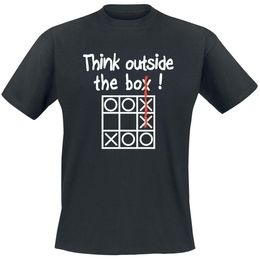 Spr&uuml;che Think Outside The Box T-Shirt schwarz in 4XL T2926 - B&C E150 - mc
