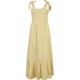 Timeless London Sonny Dress Langes Kleid gelb wei&szlig; in M RGD6936YL