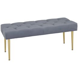 HOMCOM Sitzbank mit Metallfüßen grau 115L x 46B x 49H cm