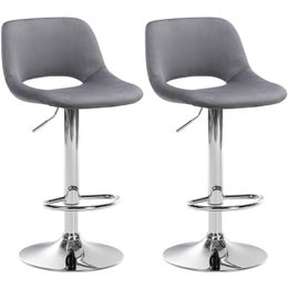 CLP 2er Set Barhocker Camden I Samt-Bezug