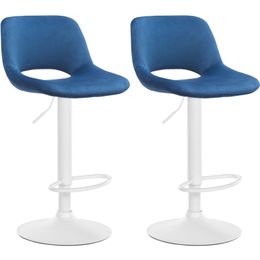CLP 2er Set Barhocker Camden I Samt-Bezug
