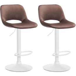 CLP 2er Set Barhocker Camden I Samt-Bezug
