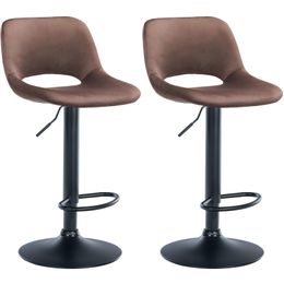 CLP 2er Set Barhocker Camden I Samt-Bezug