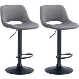 CLP 2er Set Barhocker Camden I Samt-Bezug