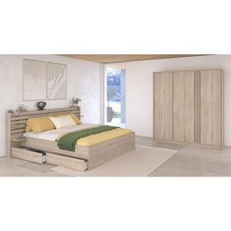 Parisot Schlafzimmer 3-teilig "Escale 24" 160x200 Japanische-Eiche