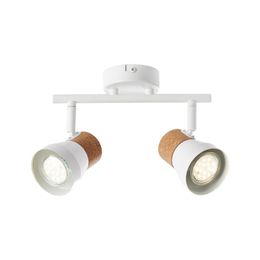 Brilliant Lampe Moka Spotrohr 2flg weiß matt/braun 2x PAR51, GU10, 10W, geeignet für Reflektorlampen (nicht enthalten) Köpfe schwenkbar