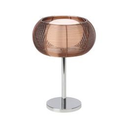 Brilliant Lampe Relax Tischleuchte bronze/chrom 1x QT14, G9, 25W, geeignet für Stiftsockellampen nicht enthalten Mit Schnurzwischenschalter Für LED-Leuchtmittel geeignet