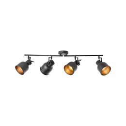 Brilliant Lampe, Rolet Spotrohr 4flg sand schwarz, Metall, 4x D45, E14, 18W,Tropfenlampen (nicht enthalten)