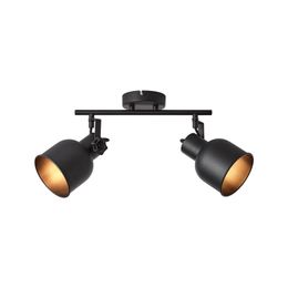 Brilliant Lampe, Rolet Spotrohr 2flg sand schwarz, Metall, 2x D45, E14, 18W,Tropfenlampen (nicht enthalten)