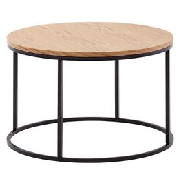 KADIMA DESIGN Couchtisch, Holzmaserung, Metallgestell, Eichenfurnier, Leichte Reinigung