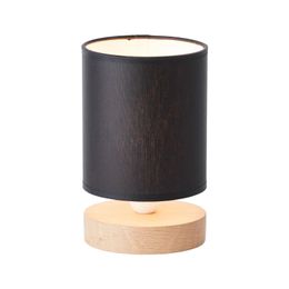 Brilliant Lampe, Vonnie Tischleuchte schwarz/holzfarbend, Metall/Holz/Textil, 1x A60, E27, 25W,Normallampen (nicht enthalten)