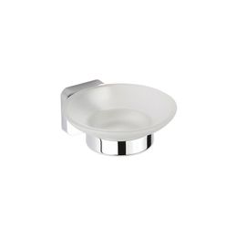 Brillantbad BASI Seifenablage mit Glasschale Messing Glas Chrom poliert 110x52x129 mm f&uuml;r Bad & K&uuml;che >> zum Bohren