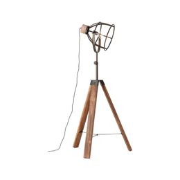 Brilliant Lampe Matrix Wood Standleuchte dreibeinig schwarz stahl 1x G95, E27, 60W, geeignet für Normallampen (nicht enthalten) In der Höhe einstellbar