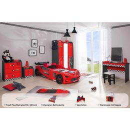 Kinderzimmer komplett Set Autobett Rio 5 teilig Rot