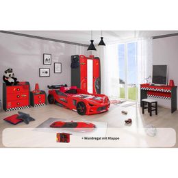 Kinderzimmer komplett Set Autobett Rio 5 teilig Rot
