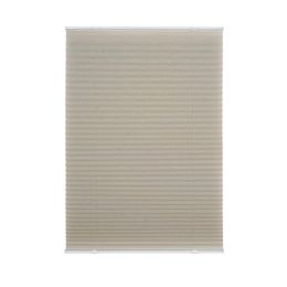 ONDECO Plissee Prompt ohne Bohren Basic mit Klemmträger Sonnenschutz Lichtschutz Klemmfix Farbe: Beige, Größe: 100x130 cm