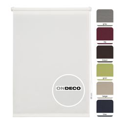 ONDECO Tageslichtrollo Win ohne Bohren Klemmfix lichtdurchlässig und Blickdicht Farbe: Weiß, Größe: 120x160 cm