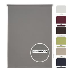 ONDECO Tageslichtrollo Win ohne Bohren Klemmfix lichtdurchlässig und Blickdicht Farbe: Grau, Größe: 120x160 cm