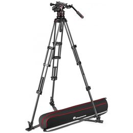 Manfrotto Nitrotech 612 Carbon Video-Stativ mit Bodenspinne