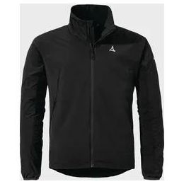 Schöffel Outdoorjacke SCHÖFFEL "Bike Ins Jacket Style Salza MNS", Gr. 48, schwarz (9990, schwarz), Oberstoff: 90% Polyester, 10% Elasthan; (Coating: Polyurethan); Wattierung: 100% Polyester, Sportlich, regular fit, hoch geschlossener Ausschnitt, Jacken