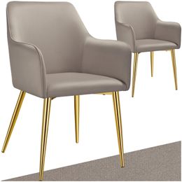 TecTake&reg; Armlehnstuhl, in Samtoptik, gepolstert, schlanke, pulverbeschichtete Stahlbeine, 55 x 63,5 x 86,5 cm