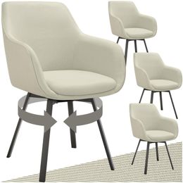 TecTake&reg; Drehbarer Armlehnstuhl , gepolstert, 360&deg; drehbar, pulverbeschichtete Stahlbeine, 57 x 59 x 88 cm