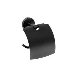 Brillantbad BARK Papierrollenhalter Messing Schwarz mit Deckel 140x155x80 mm f&uuml;r Bad & WC >> zum Bohren oder Kleben*