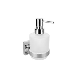 Brillantbad META Glasseifenspender MINI Messing Chrom poliert 75x145x100 mm, 200 ml f&uuml;r Bad & K&uuml;che >> zum Bohren oder Kleben*