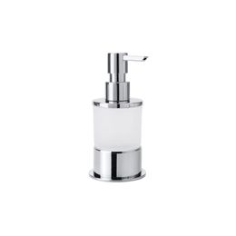 Brillantbad BOMEGA Glasseifenspender freistehend Messing Chrom poliert 80x160x80 mm, 200 ml f&uuml;r Bad & K&uuml;che >> Freistehend anwendbar