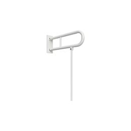 Brillantbad BELP St&uuml;tzklappgriff in U-Form mit Standfu&szlig; Eisen Wei&szlig; mit Abdeckung 100x800x829 mm, 120 kg Traglast f&uuml;r Bad & WC >> zum Bohren