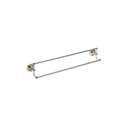 Brillantbad BETRO GOLD Doppelhandtuchhalter Messing Gold Chrom 660x125x115 mm f&uuml;r Bad & WC >> zum Bohren