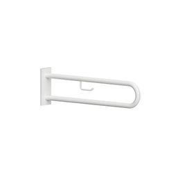 Brillantbad BELP St&uuml;tzgriff in U-Form mit Toilettenpapierhalter Eisen Wei&szlig; mit Abdeckung 103x253x916 mm, 120 kg Traglast f&uuml;r Bad & WC >> zum Bohren