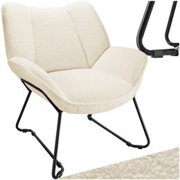 TecTake&reg; Sessel, gepolstert, mit Boucl&eacute;-Bezug, schlankes Stahlgestell mit Pulverbeschichtung, 73 x 72 x 81 cm