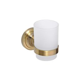 Brillantbad BETRO BRONZE Glashalter mit Glas Messing Glas Bronze 70x95x115 mm f&uuml;r Bad & WC >> zum Bohren