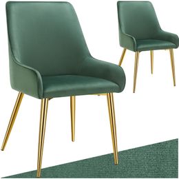 TecTake&reg; Polsterstuhl , in Samtoptik, gepolstert, schlanke, pulverbeschichtete Stahlbeine, 52 x 61 x 89 cm