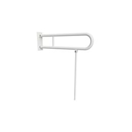 Brillantbad BELP St&uuml;tzklappgriff in U-Form mit Standfu&szlig; Eisen Wei&szlig; 100x800x616 mm, 120 kg Traglast f&uuml;r Bad & WC >> zum Bohren