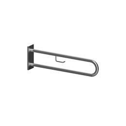 Brillantbad BELP St&uuml;tzgriff in U-Form mit Toilettenpapierhalter Edelstahl geb&uuml;rstet mit Abdeckung 100x250x916 mm, 120 kg Traglast f&uuml;r Bad & WC >> zum Bohren