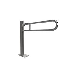 Brillantbad BELP St&uuml;tzklappgriff in U-Form Bodenmontage Edelstahl poliert mit Abdeckung 153x870x933 mm, 120 kg Traglast f&uuml;r Bad & WC >> zum Bohren