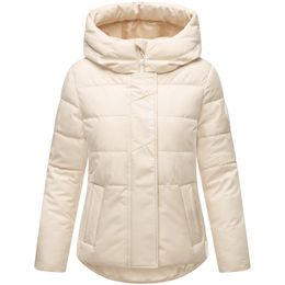 Marikoo Damen Winter Jacke gesteppt Teddyfell gef&uuml;ttert Steppjacke mit Kapuze & Recyceltes Obermaterial Elira