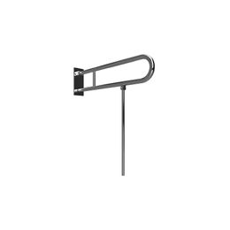 Brillantbad BELP St&uuml;tzklappgriff in U-Form mit Standfu&szlig; Edelstahl poliert mit Abdeckung 100x800x616 mm, 120 kg Traglast f&uuml;r Bad & WC >> zum Bohren